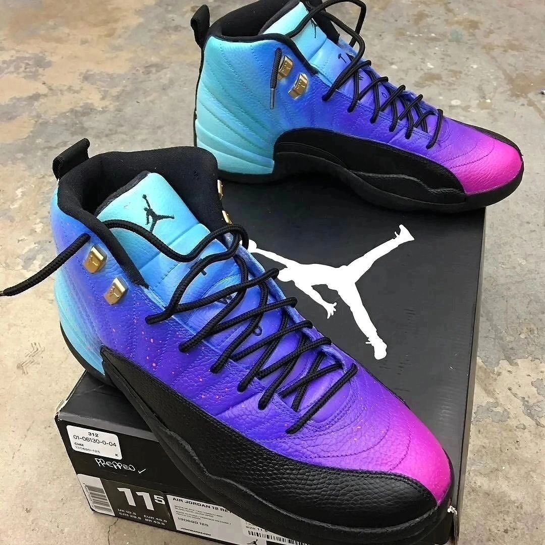 Blue Pure Gradient Custom Nike Air Jordan 12 – XX CUSTOM