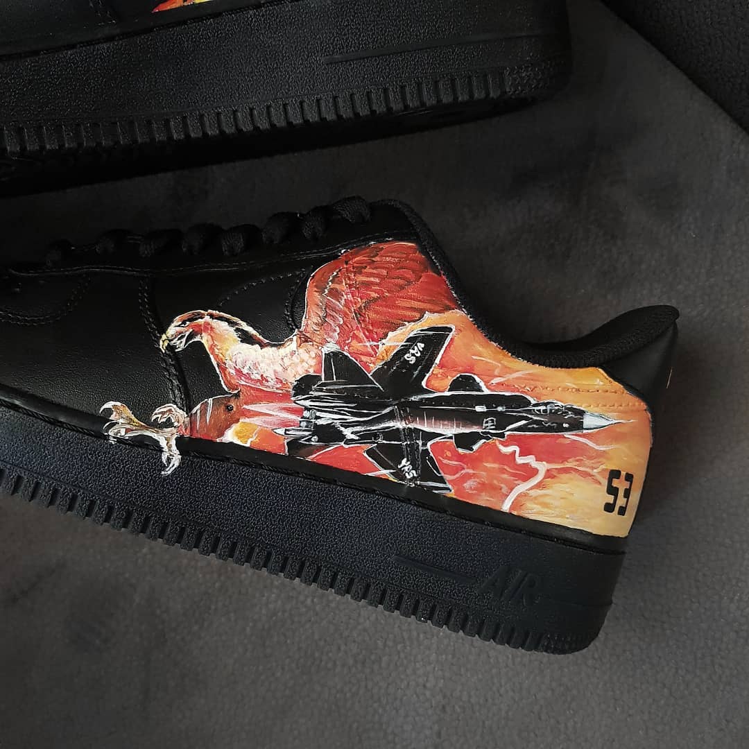 Fire Phoenix Battleship Black Orange Custom Air Force 1 – XX CUSTOM
