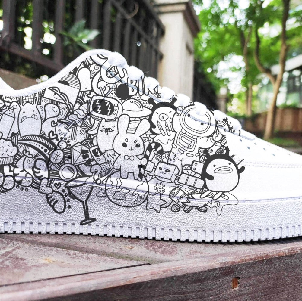 Black White Graffiti Custom Air Force 1 – XX CUSTOM