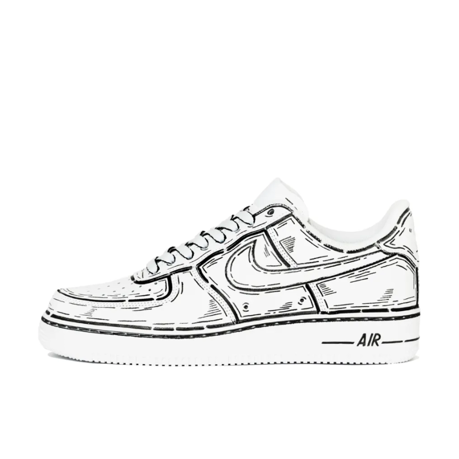 Black Outline Custom Air Force 1 – XX CUSTOM