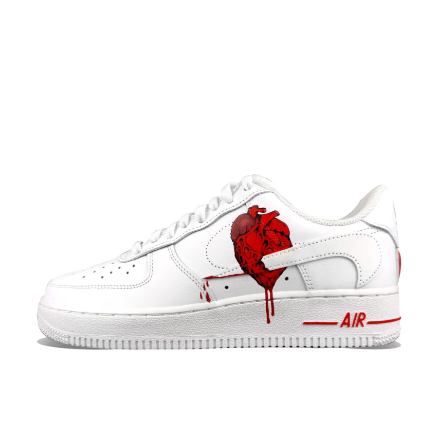 Heart Bloody Red Custom Air Force 1 – XX CUSTOM