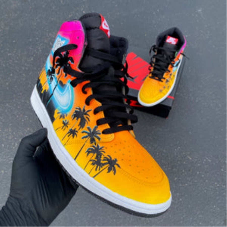 Miami Island Orange Gradient Custom Air Jordan 1 – XX CUSTOM