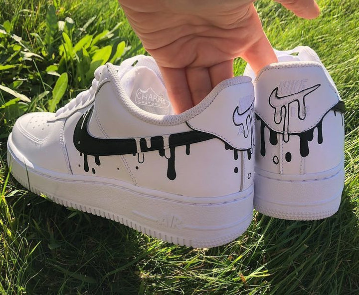 Drip Pattern Black Custom Air Force 1 – XX CUSTOM