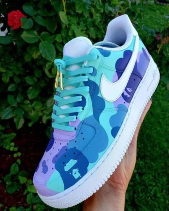 Blue Purple Bape Custom Air Force 1 – XX CUSTOM
