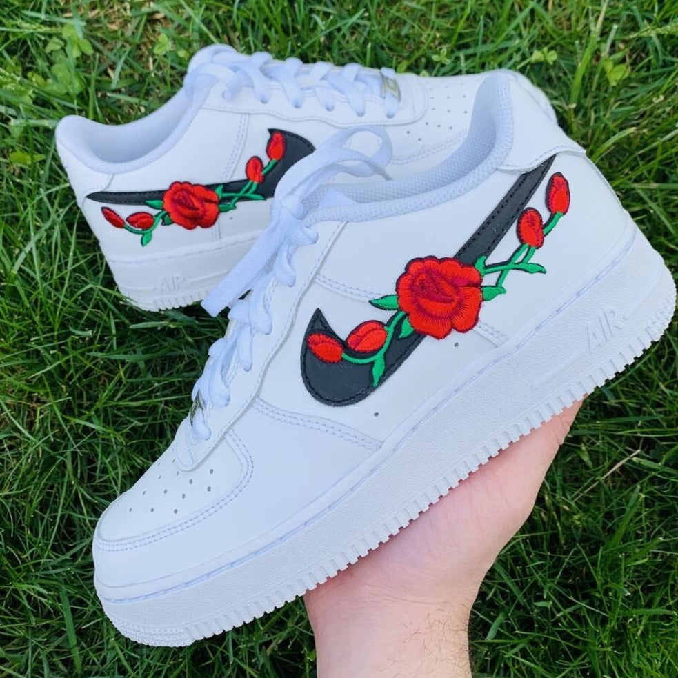 Black Red Rose Custom Air Force 1 – XX CUSTOM