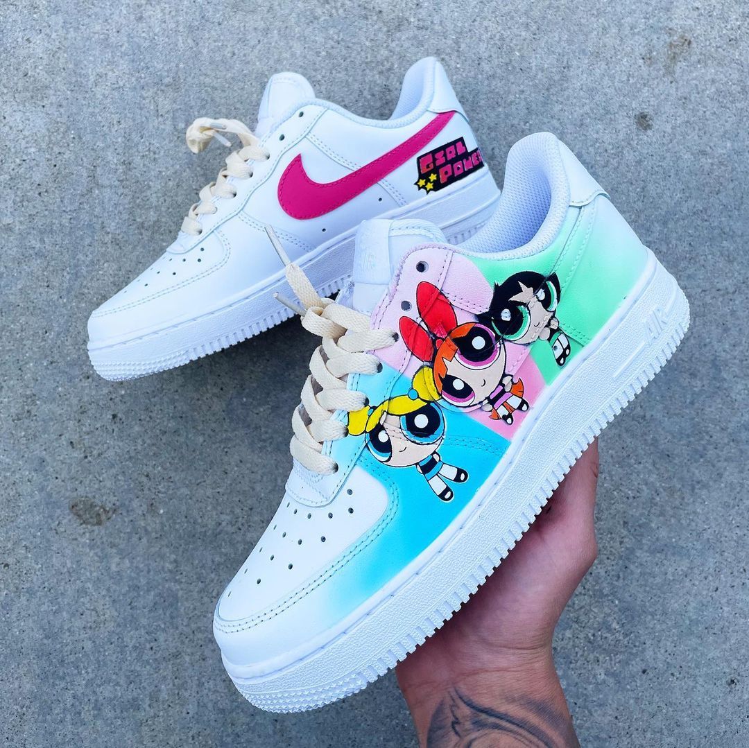 Powerpuff Girls White Custom Air Force 1 – XX CUSTOM
